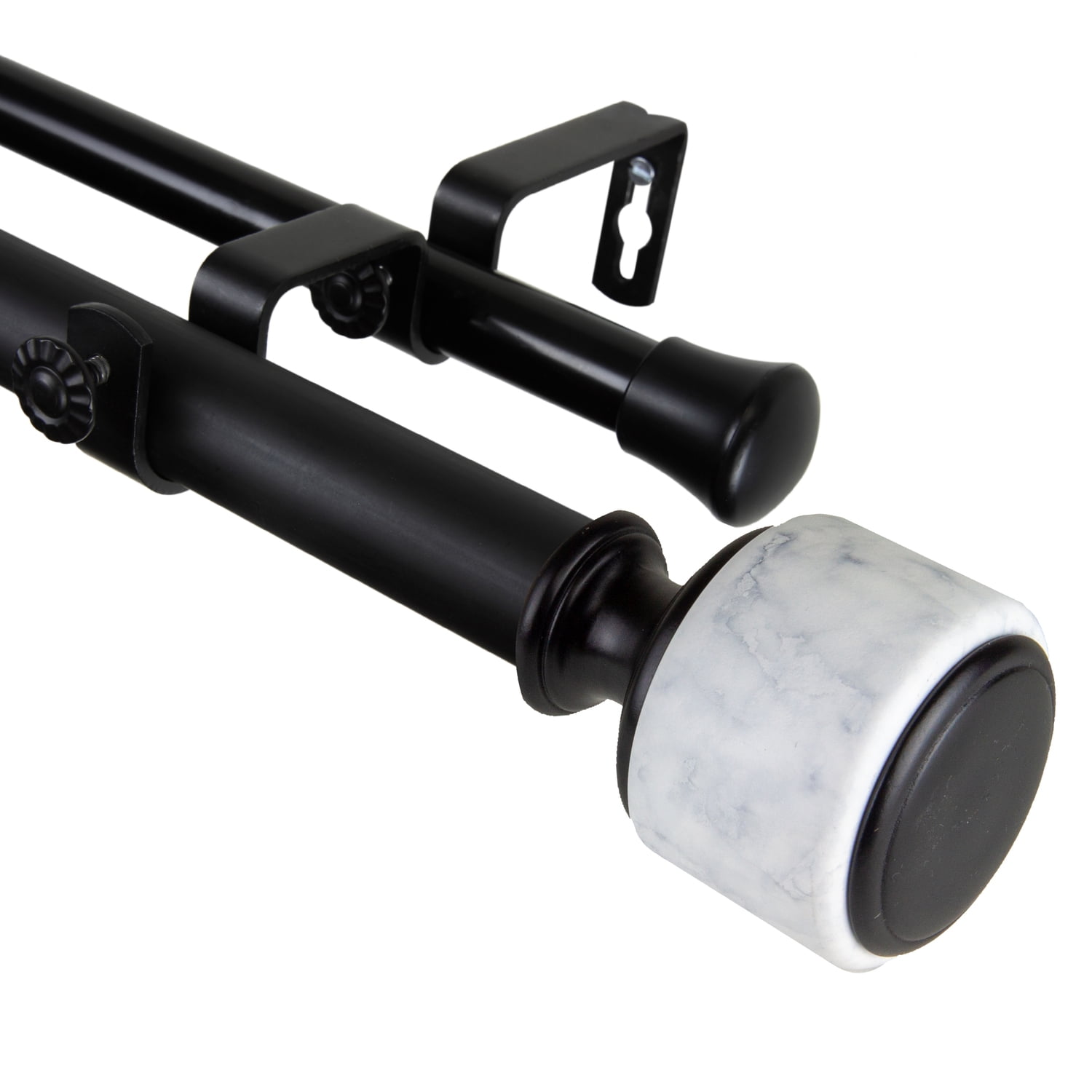 Domovina Andres 1-inch Double Curtian Rod-Color:Black,Size:28-48 ...
