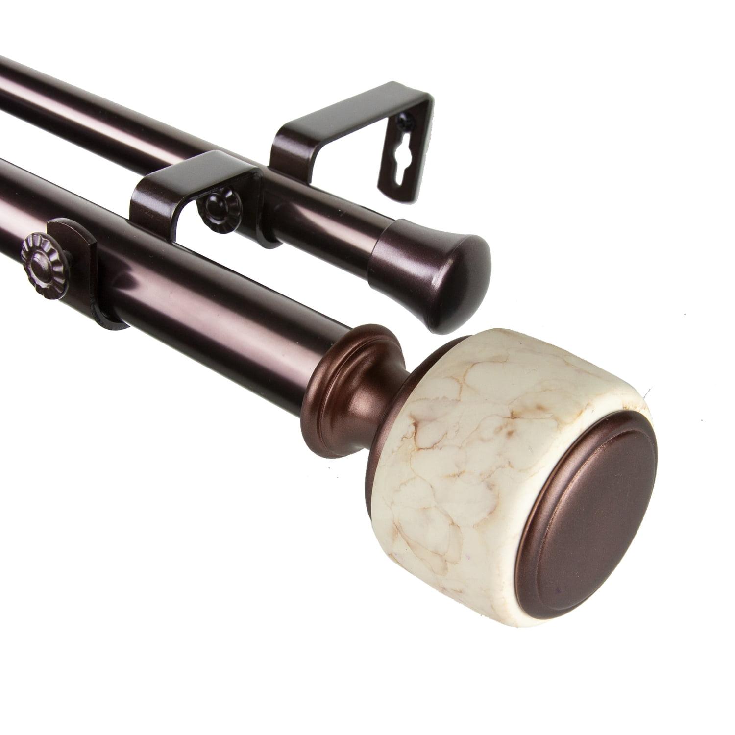 Domovina Andres 1-inch Double Curtian Rod-Color:Bronze,Size:120-170 ...