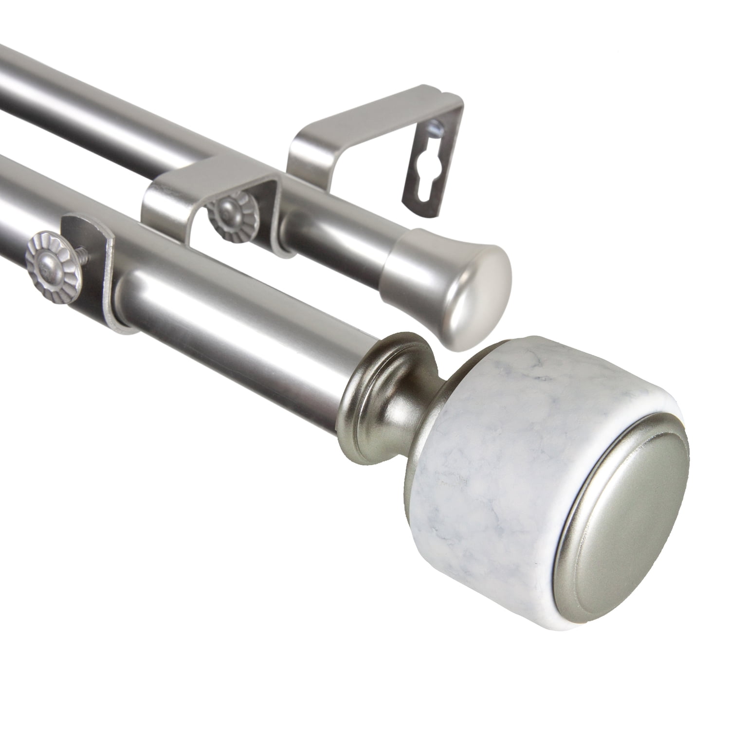 Domovina Andres 1-inch Double Curtian Rod-Color:Satin Nickel,Size:48-84 ...