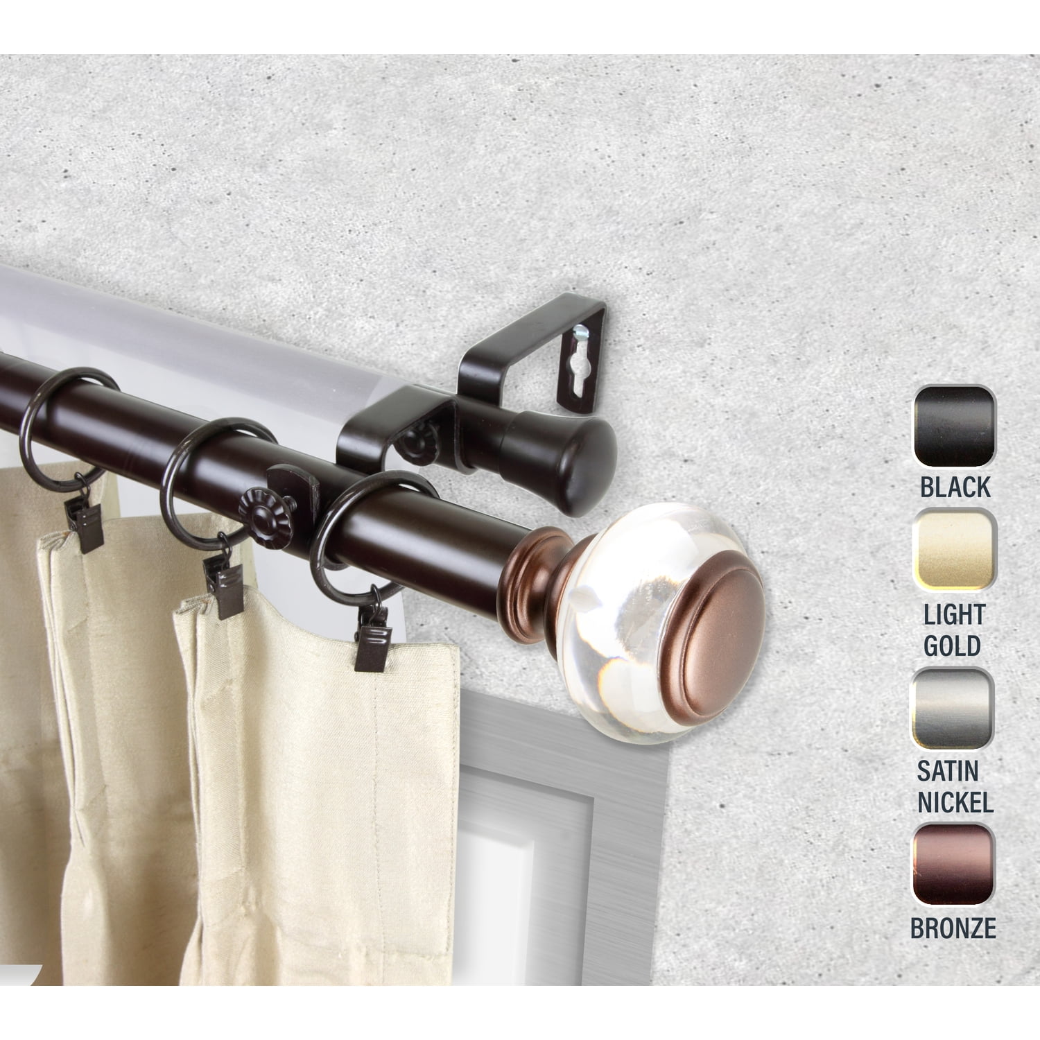 Domovina Bettina 1-inch Double Curtian Rod-Color:Bronze,Size:48-84 ...