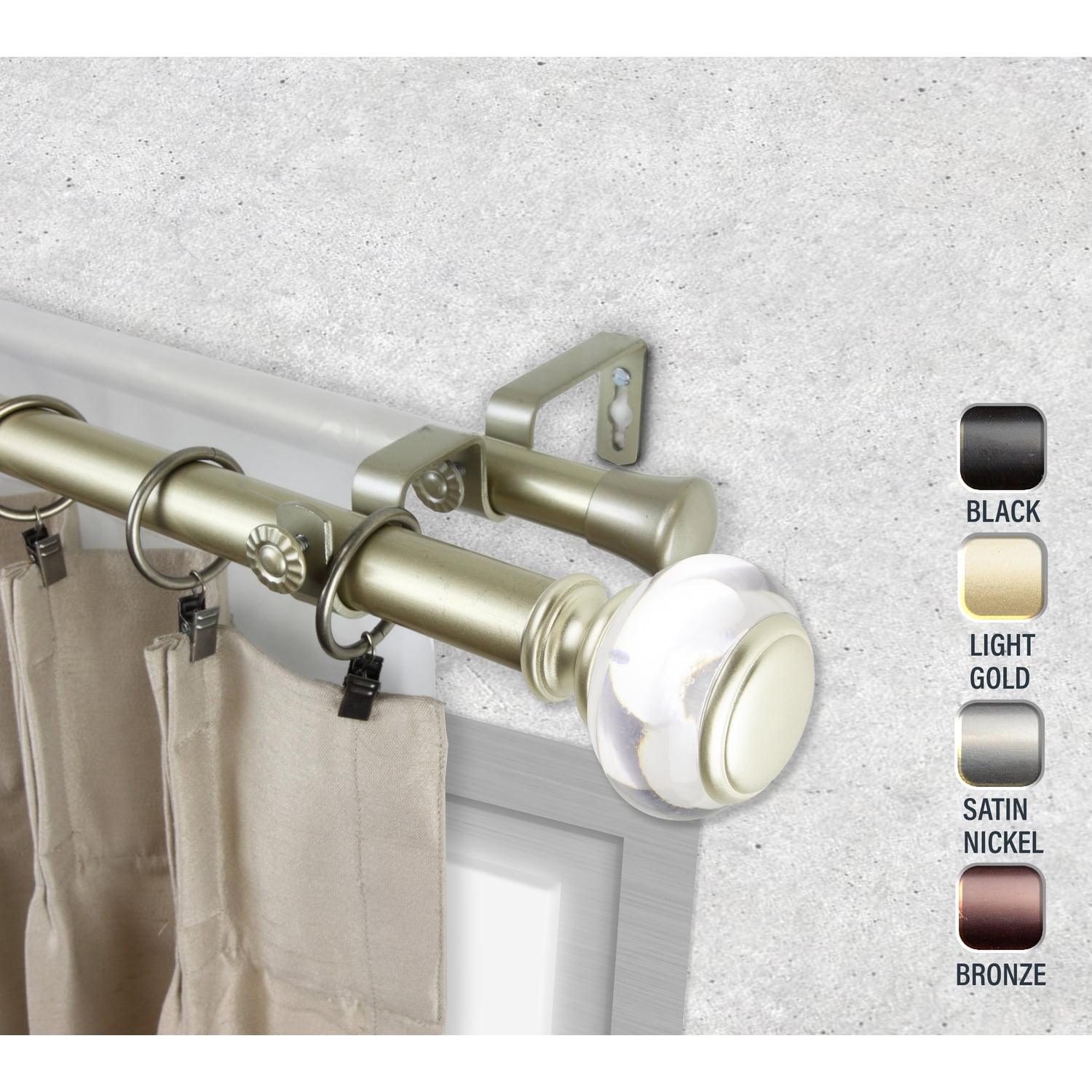 Domovina Bettina 1-inch Double Curtian Rod-Color:Gold,Size:28-48 ...