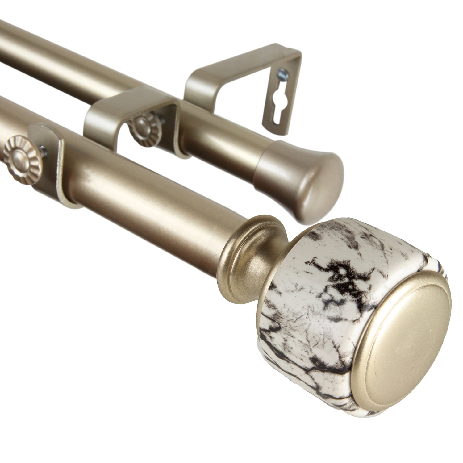 Domovina Corinne 1-inch Double Curtian Rod-Color:Gold,Size:28-48 ...