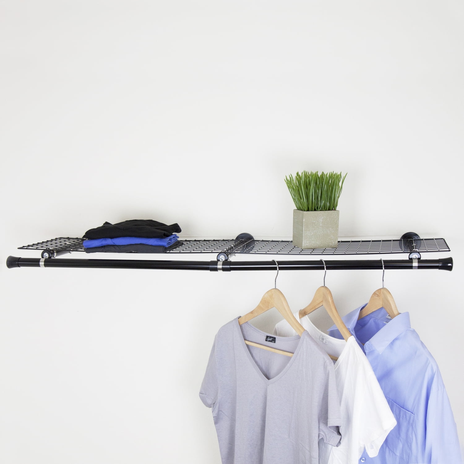 Domovina Double Shelf with Hanger-Color:Black - Walmart.com
