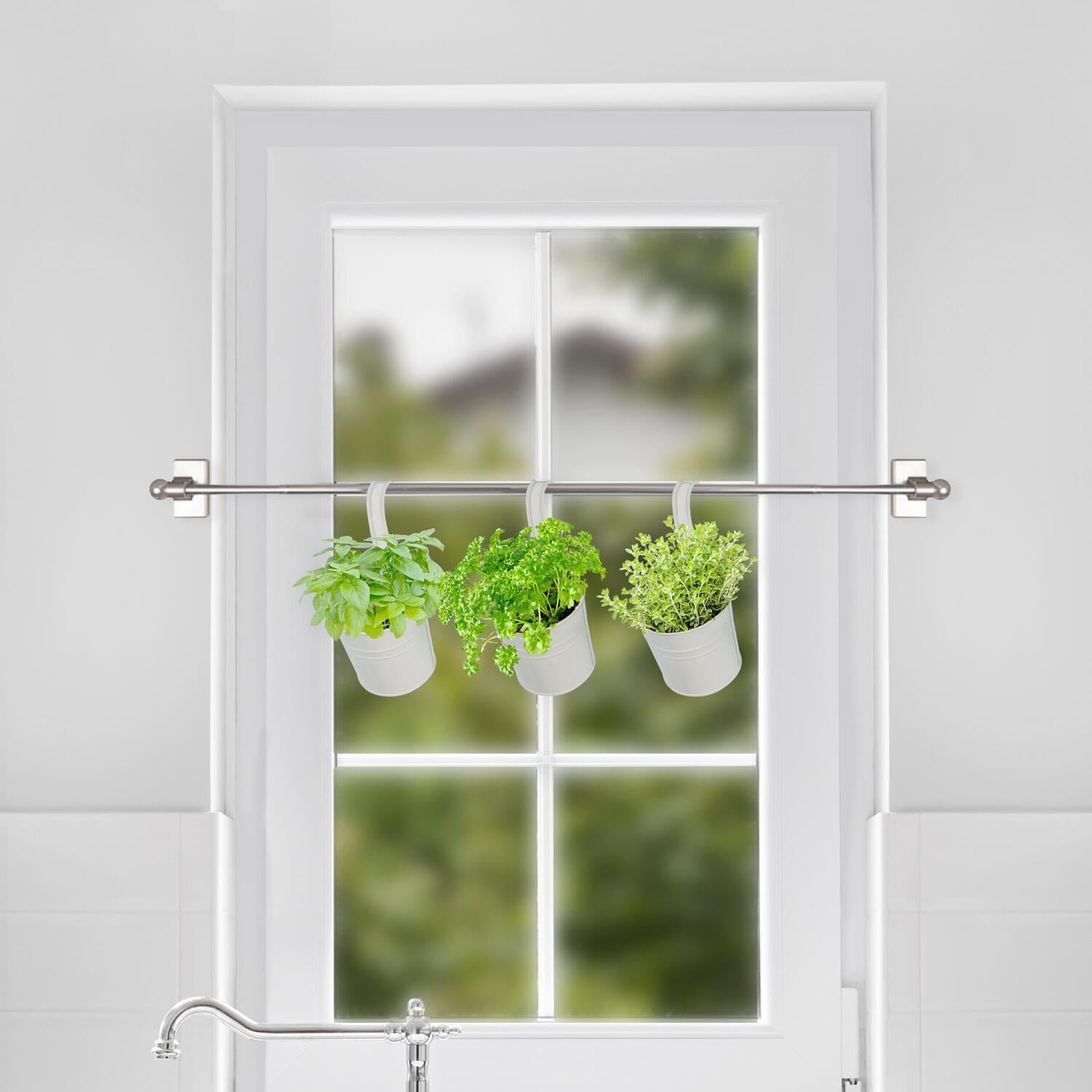 Domovina Self-Adhesive/ Wall Mount Rod 9-16 inches-Color:Satin Nickel ...