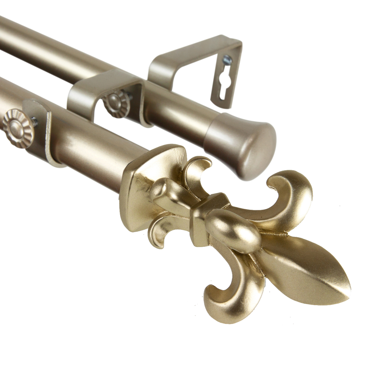 Domovina Tanner 1-inch Double Curtian Rod-Color:Gold,Size:66-120 ...