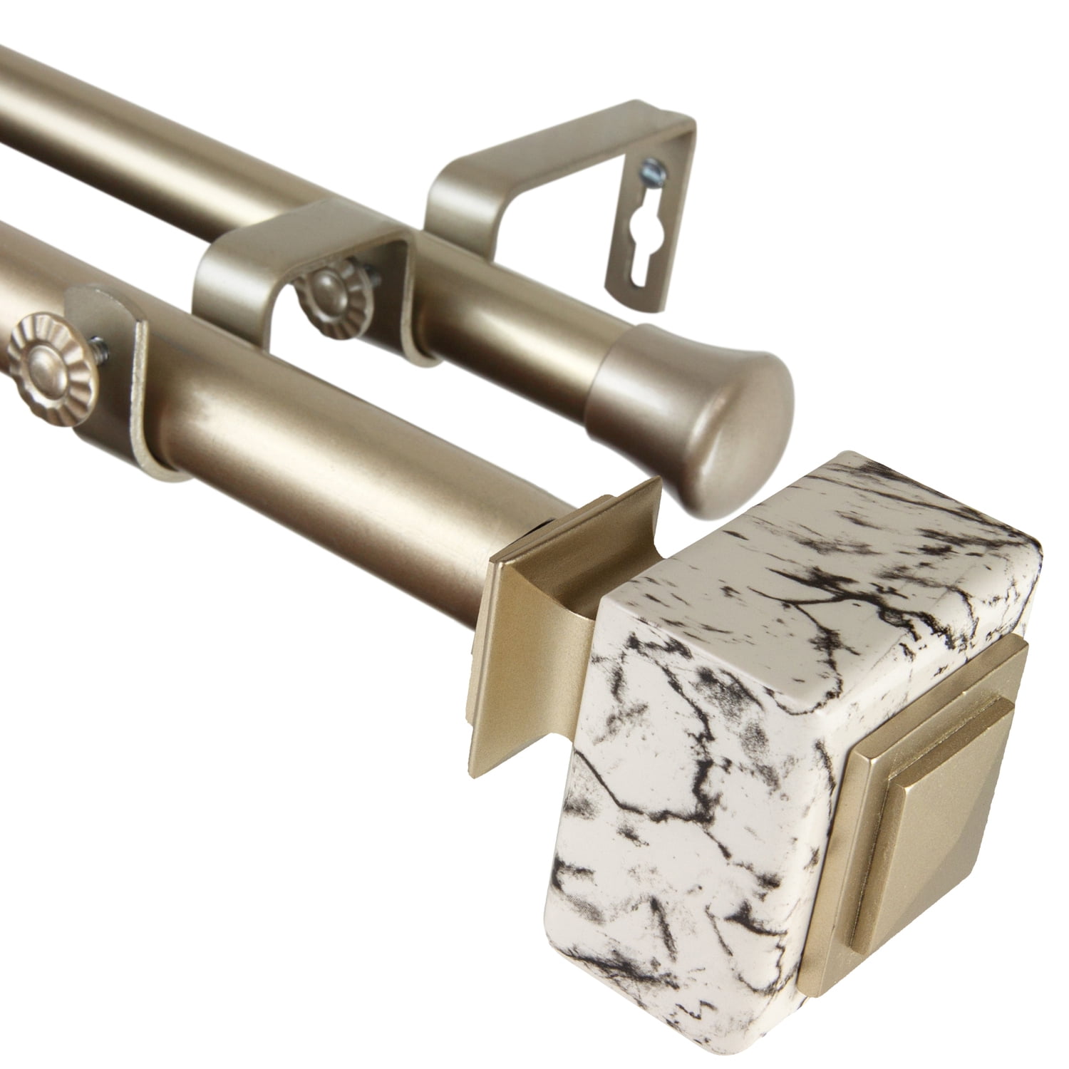 Domovina Tayla 1-inch Double Curtian Rod-Color:Gold,Size:28-48 ...