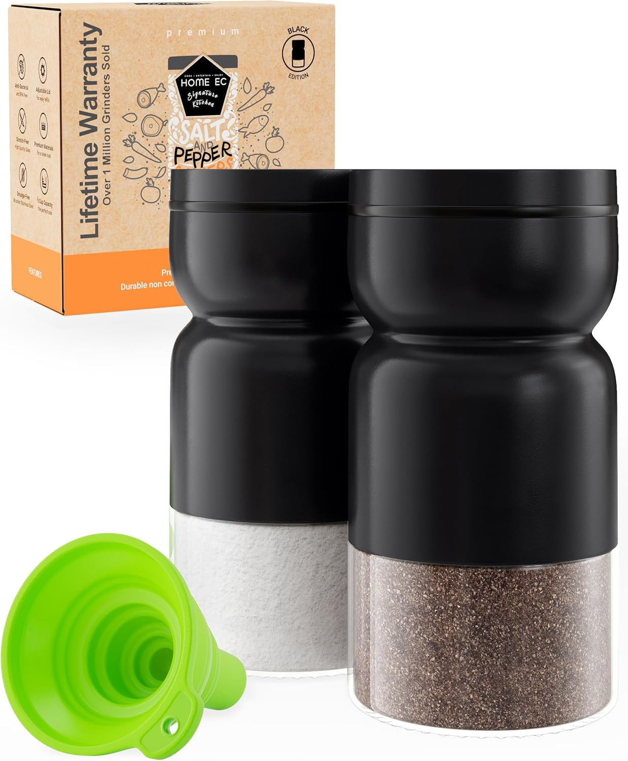 Dompilc Original Salt and Pepper Shakers Set with Adjustable Pour Holes ...