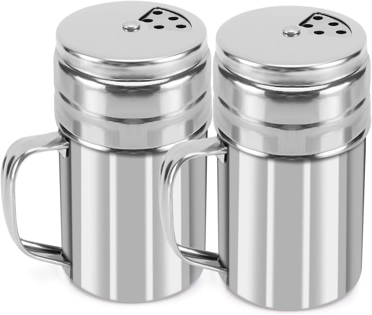 Dompilc Salt and Pepper Shakers with Adjustable Pour Holes, Stainless ...