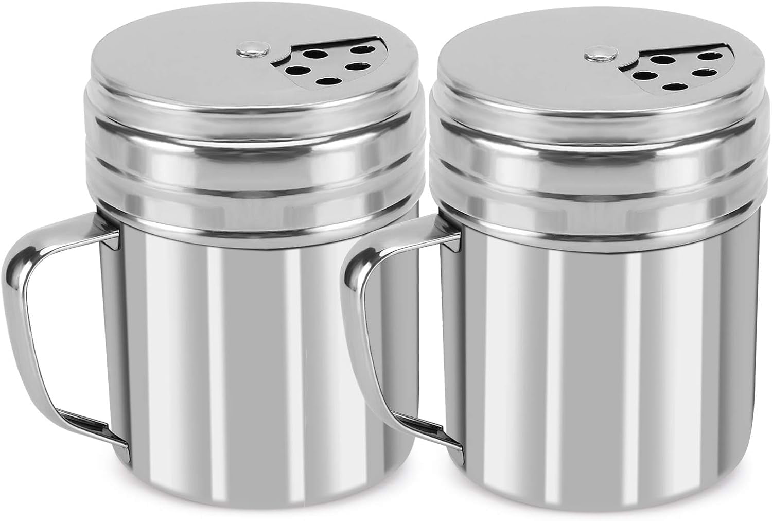 Dompilc Salt and Pepper Shakers with Adjustable Pour Holes, Stainless ...