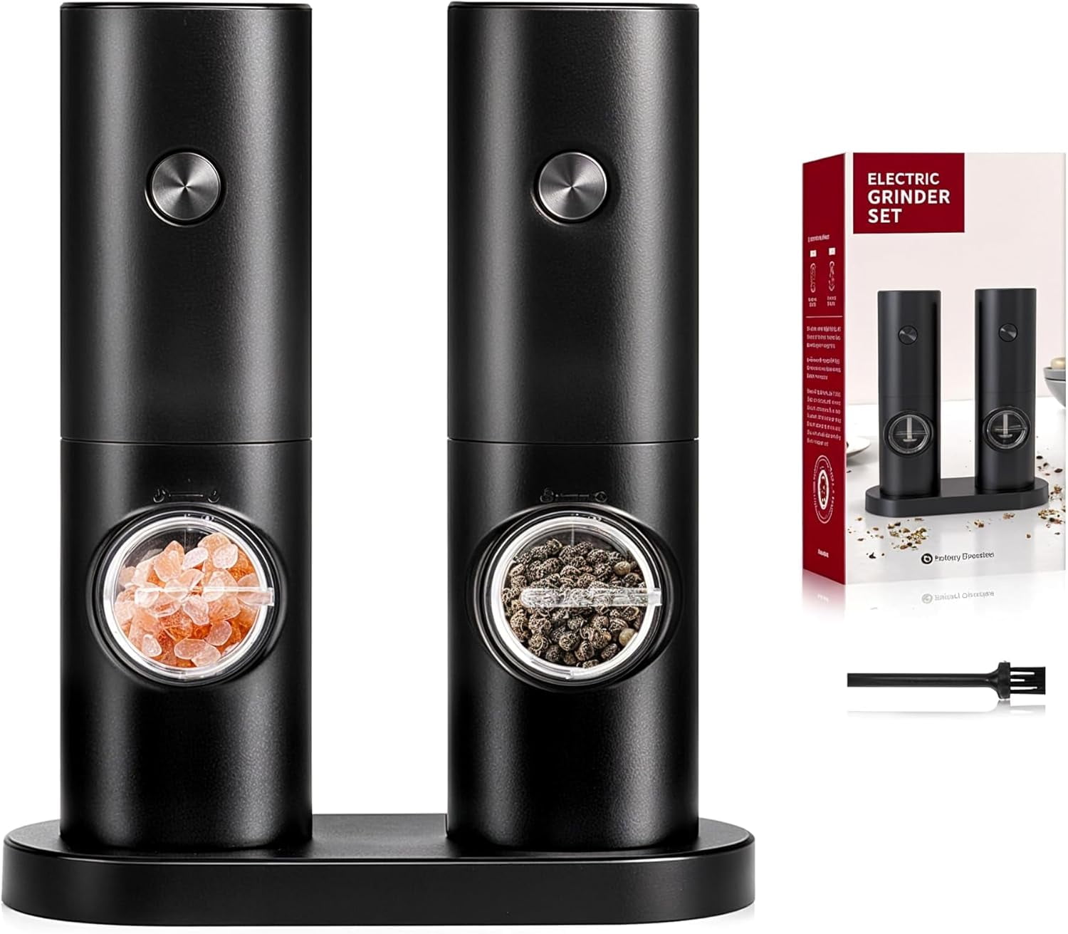 Dompilc Upgraded Gravity Electric Salt and Pepper Grinder Set ...