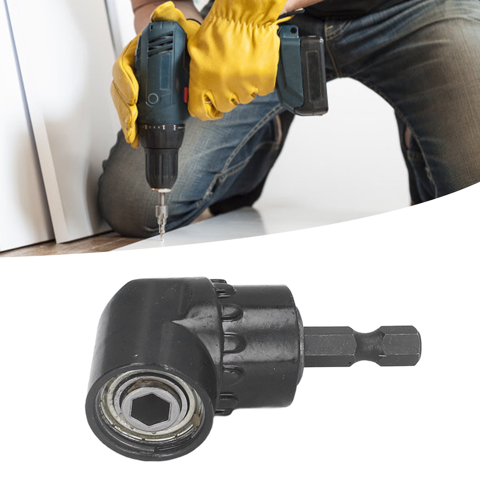 Domqga Right Angle Drill Attachment,Right Angle Drill Adapter Angled Bit Holder Attachment 1/4in ...