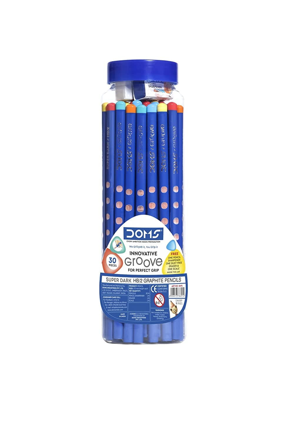 Doms Groove Super Dark HB2 Graphite Pencils Jar Pack Innovative Groove ...