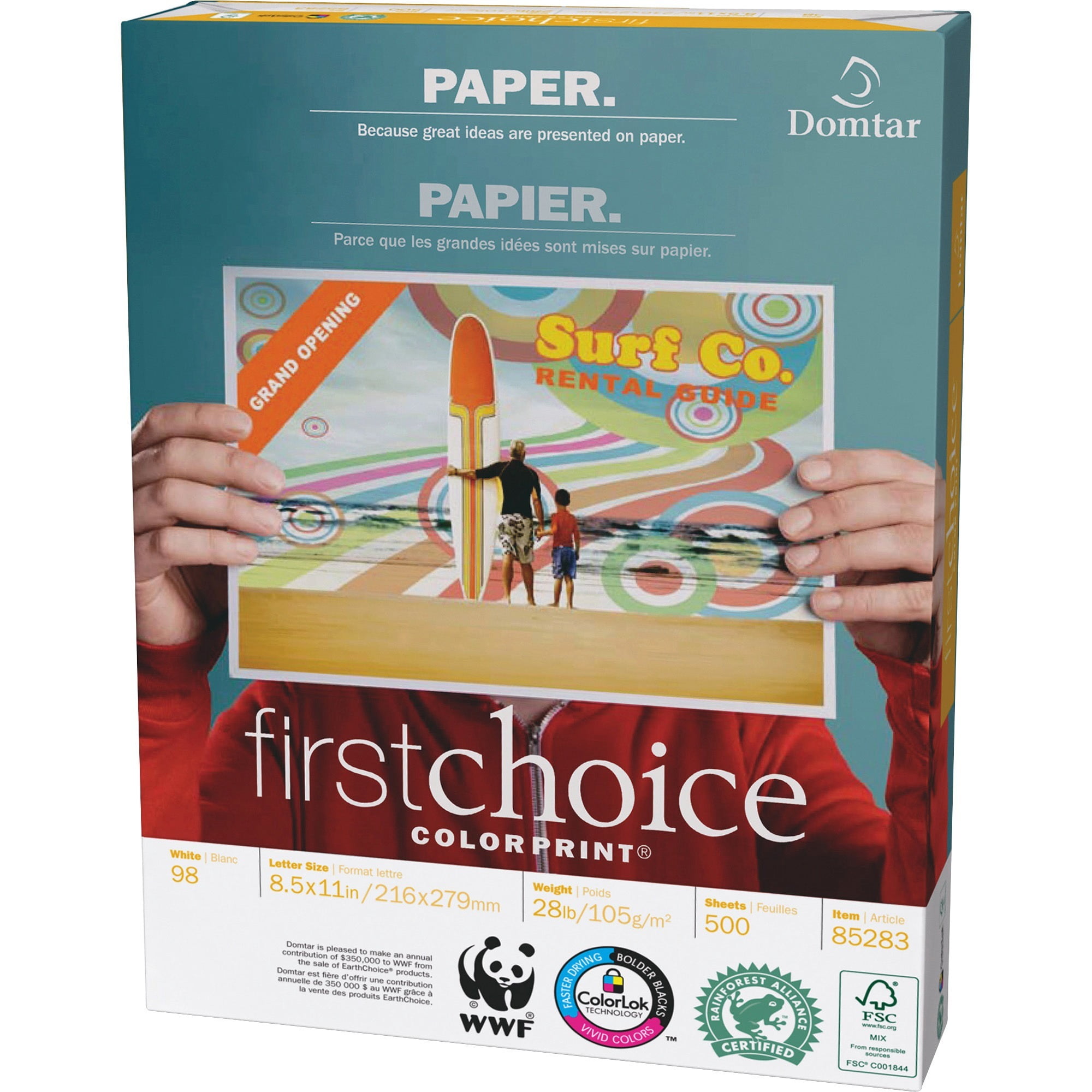 Domtar, DMR85283, FirstCoice ColorPrint Paper, 500 / Ream, White ...