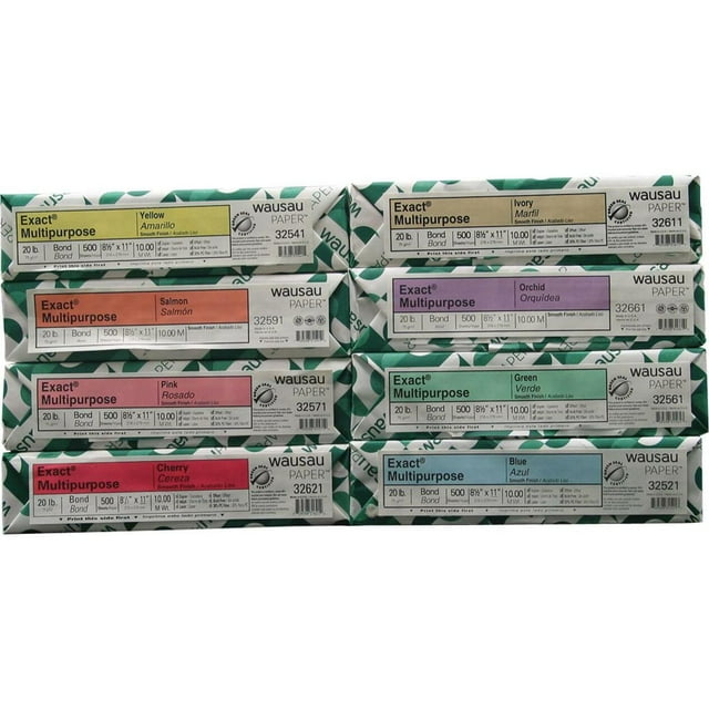 Domtar Exact Colored Copy Paper, 8.5" x 11", 20 Pound, Multiple Colors ...
