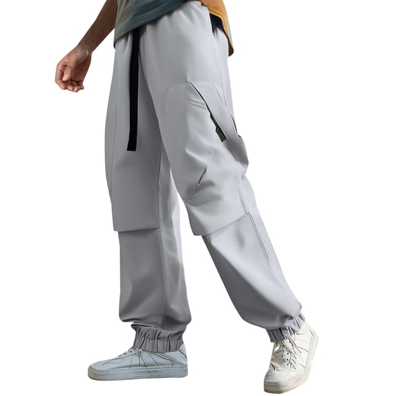 Domuza Baggy Cargo Pants for Men Casual Stretch Elastic Drawstring ...