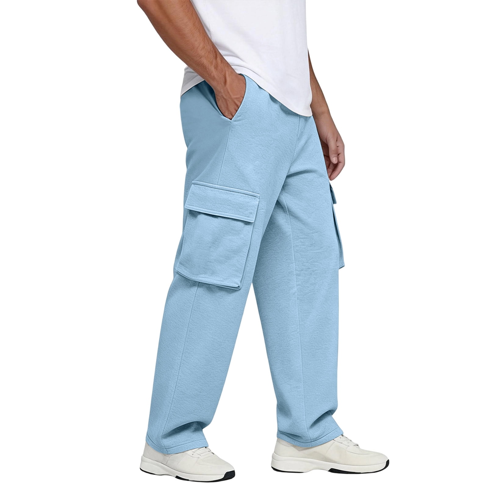 Domuza Baggy Cargo Sweatpants for Men Open Bottom Sweatpants Mencomfy ...