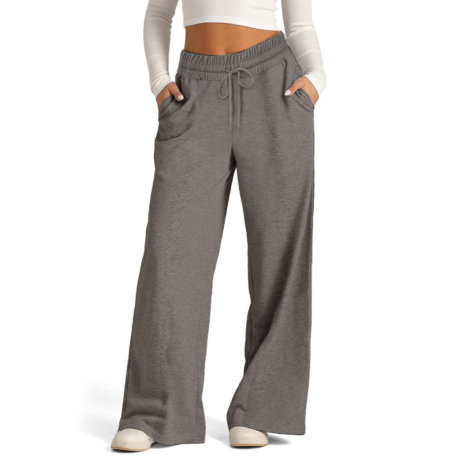 Domuza Baggy Sweatpants for Girls Trendy Oversized Wide Leg Loose Sweat ...
