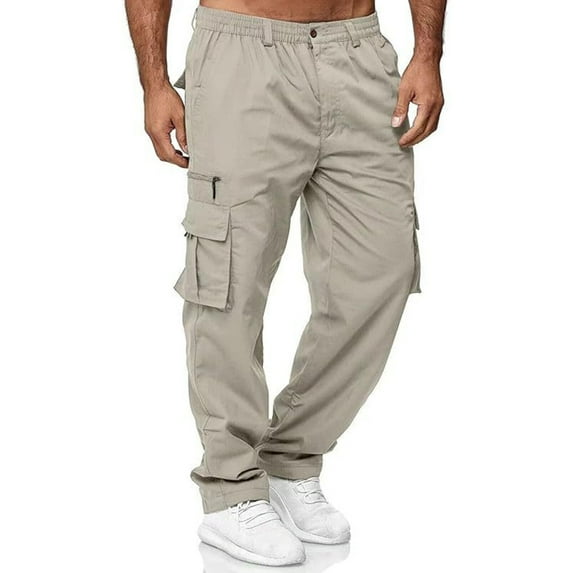 Domuza Cargo Pants for Men Lightweight Stretch Waist Straight Leg ...