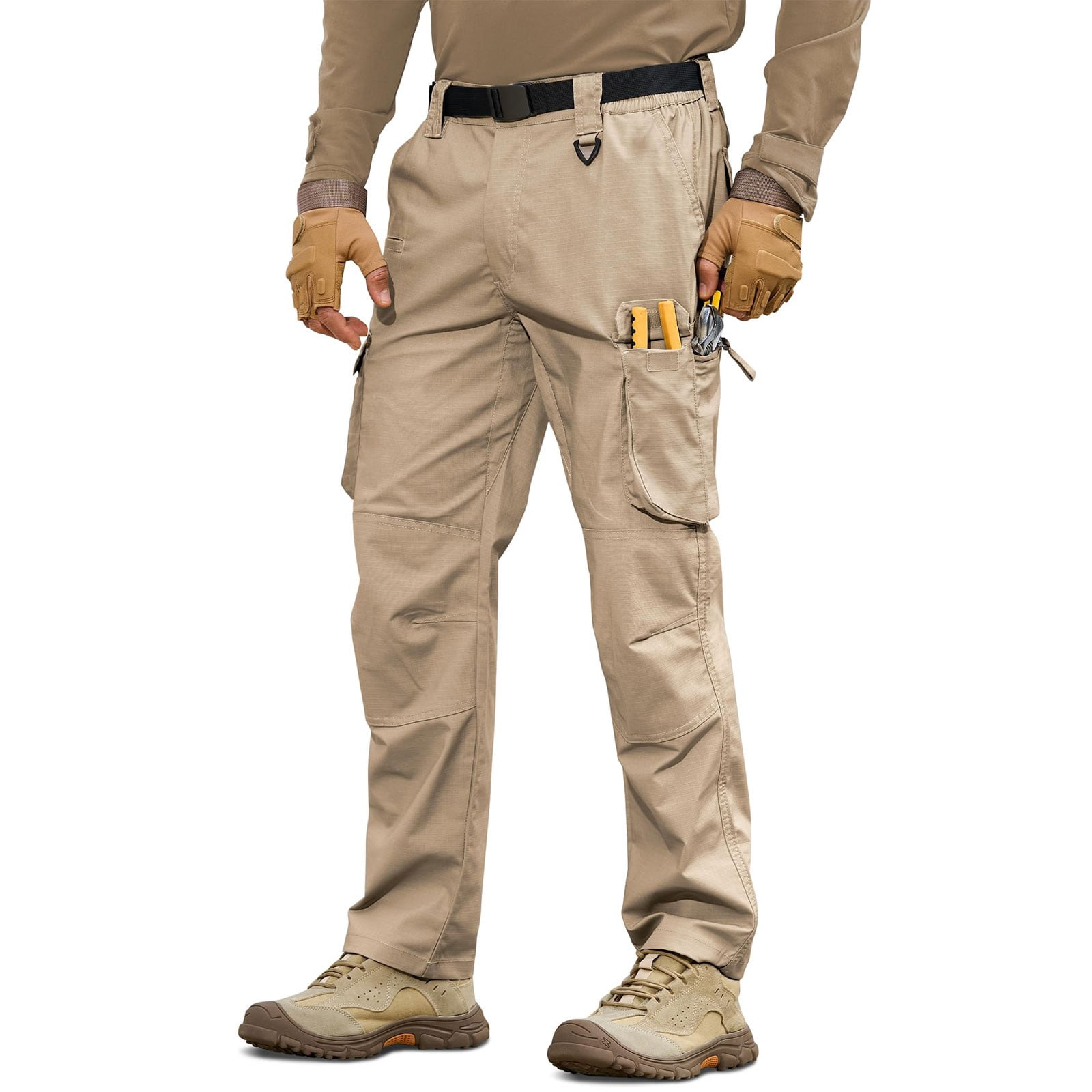 Domuza Cargo Waterproof Pants for Men Water-Resistant Stretch Work ...