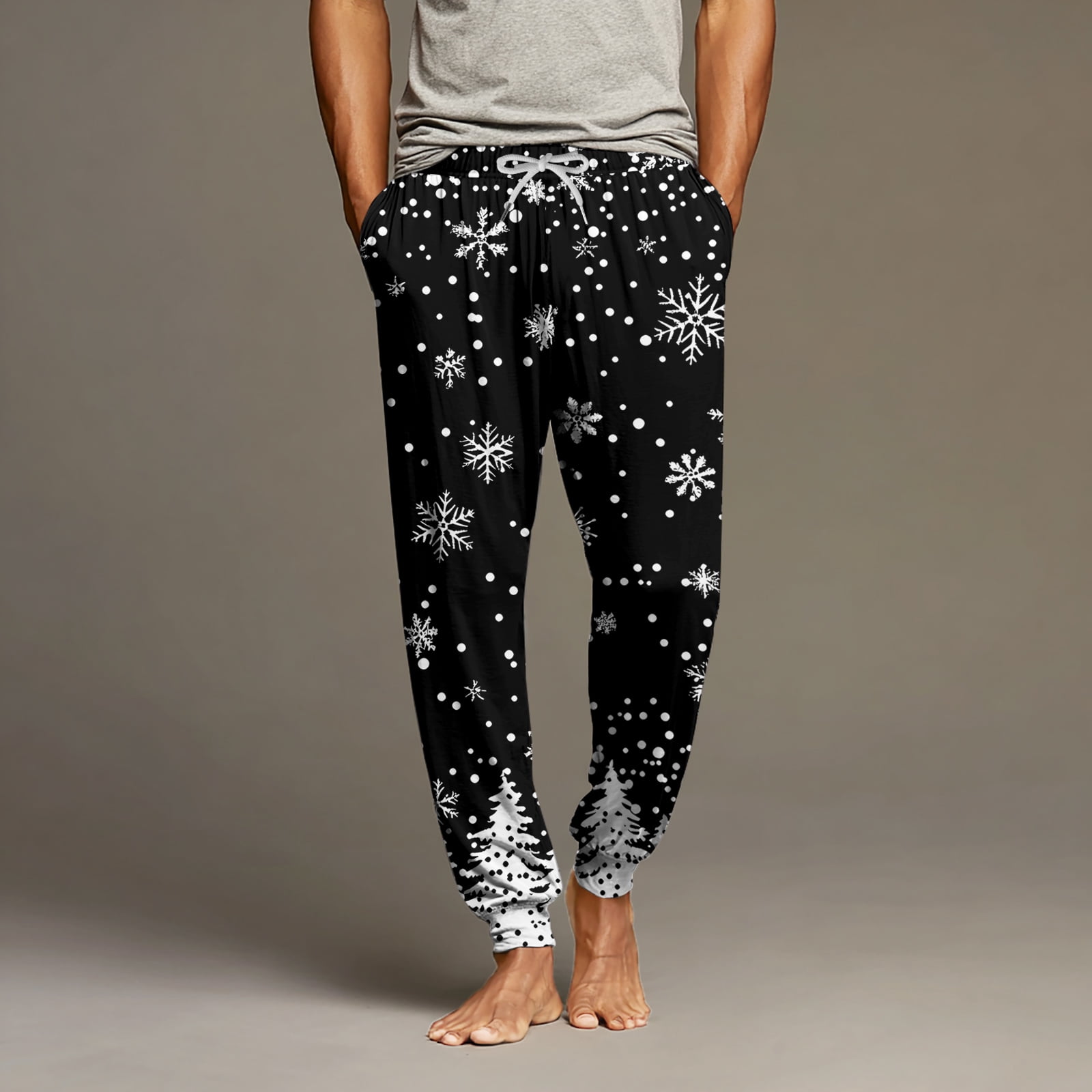 Domuza Christmas Pajamas for Men Pants Soft Comfy Stretch Drawstring ...