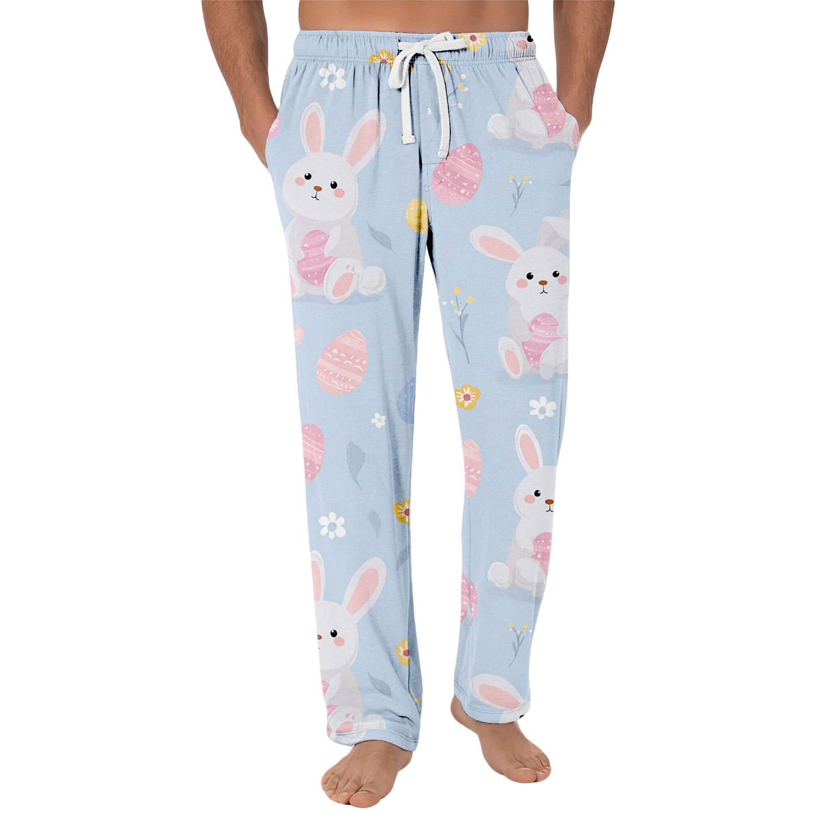 Domuza Easter Bunny Pajama Pants for Men Casual Drawstring Stretch ...