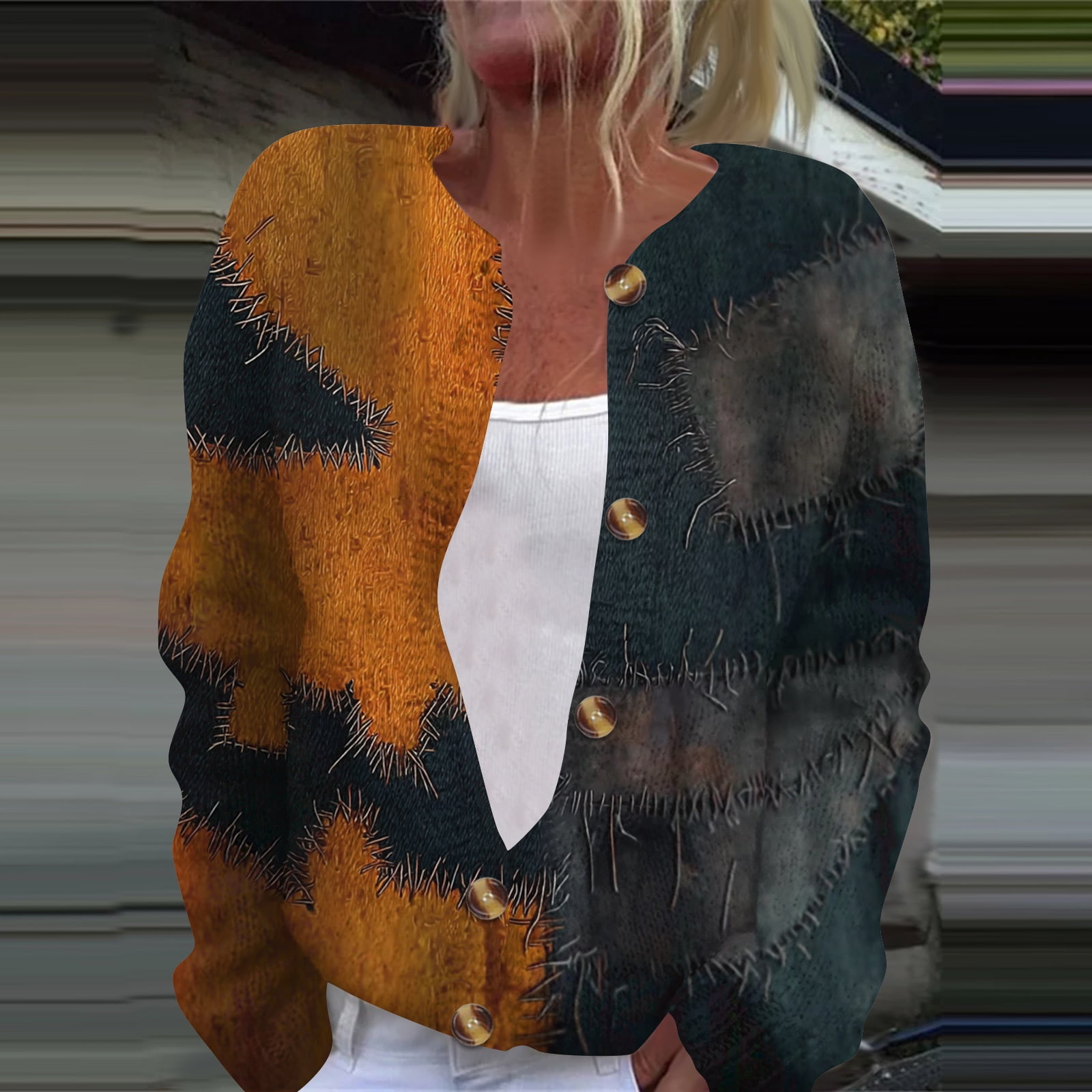 Domuza Halloween Cardigan Sweaters for Women Horror Funny Print Long ...