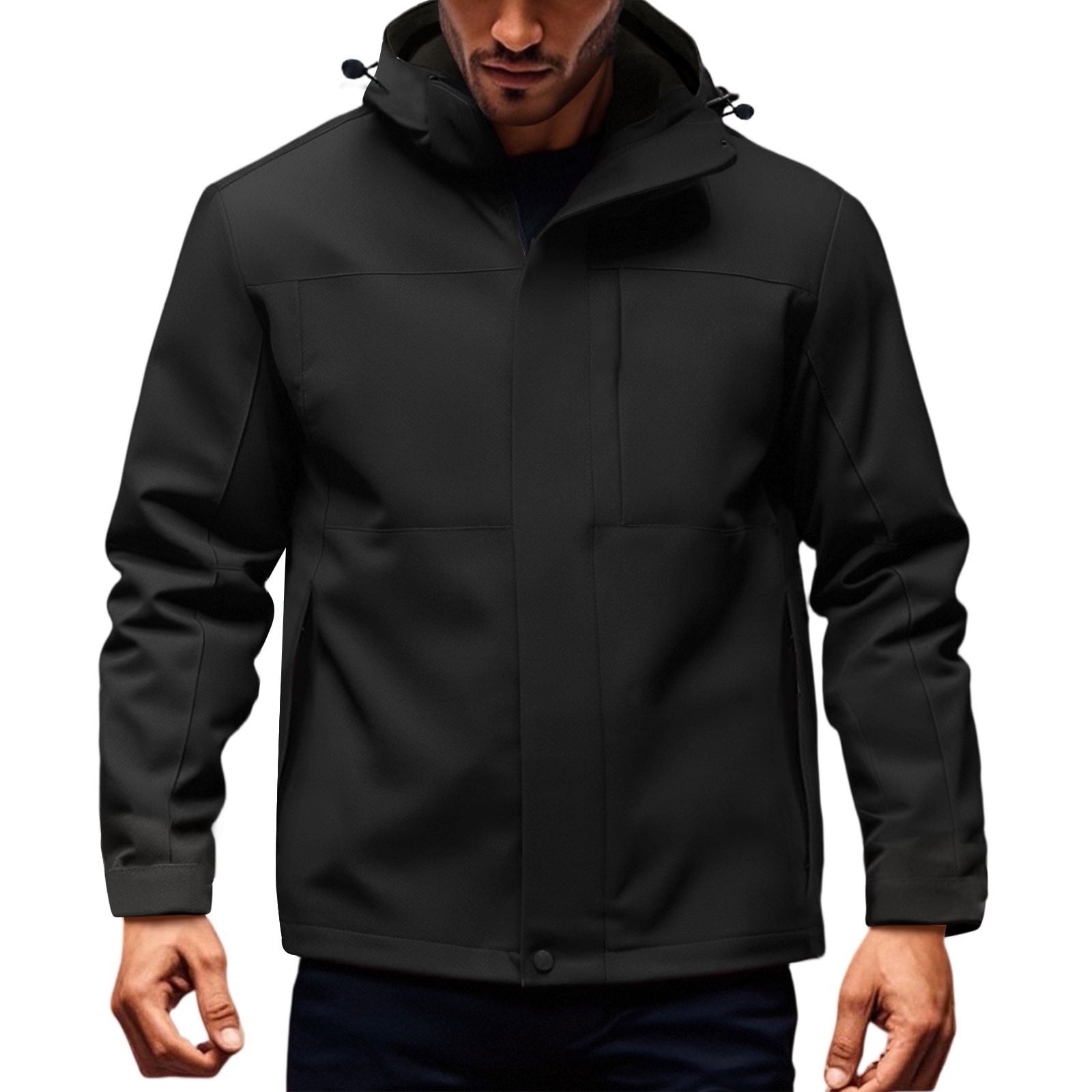 Domuza Hooded Softshell Jacket for Men Lightweight Windbreaker Water ...