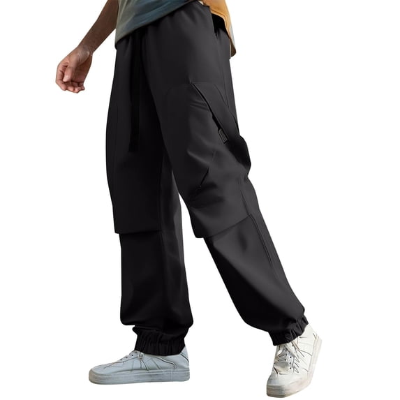 Domuza Men's Casual Cargo Pants Workout Joggers Stretch Sweatpants ...