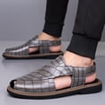 Domuza Men’s Crocodile Embossed Split Toe Back Strap Sandals, Slip On ...