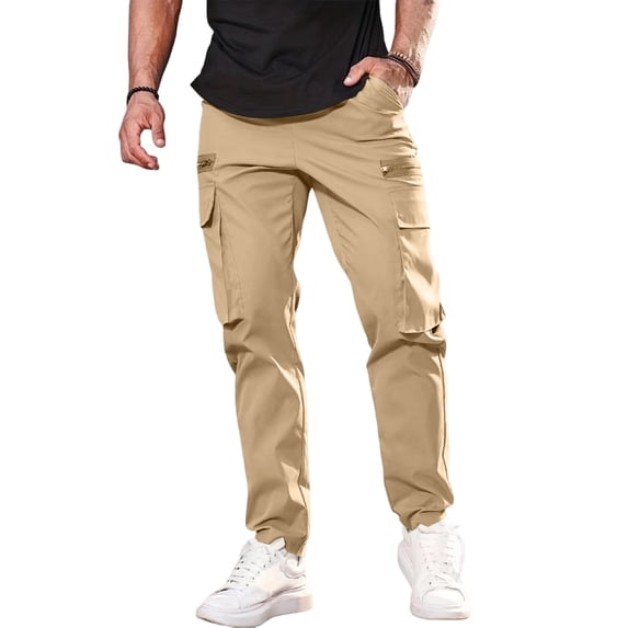 Domuza Men's Drawstring Cargo Pants Casual Jogger Sweatpants Hiking ...