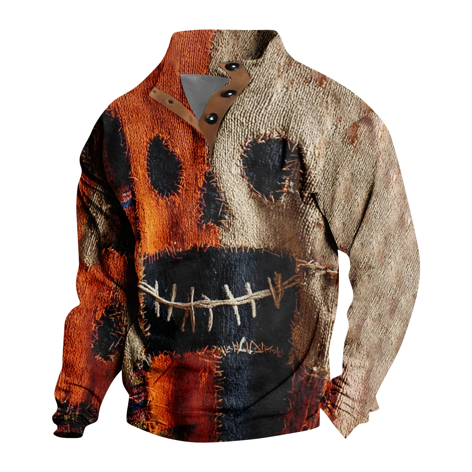 Domuza Men's Halloween Sweatshirts Ghost Pumpkin Novelty Spooky Print ...