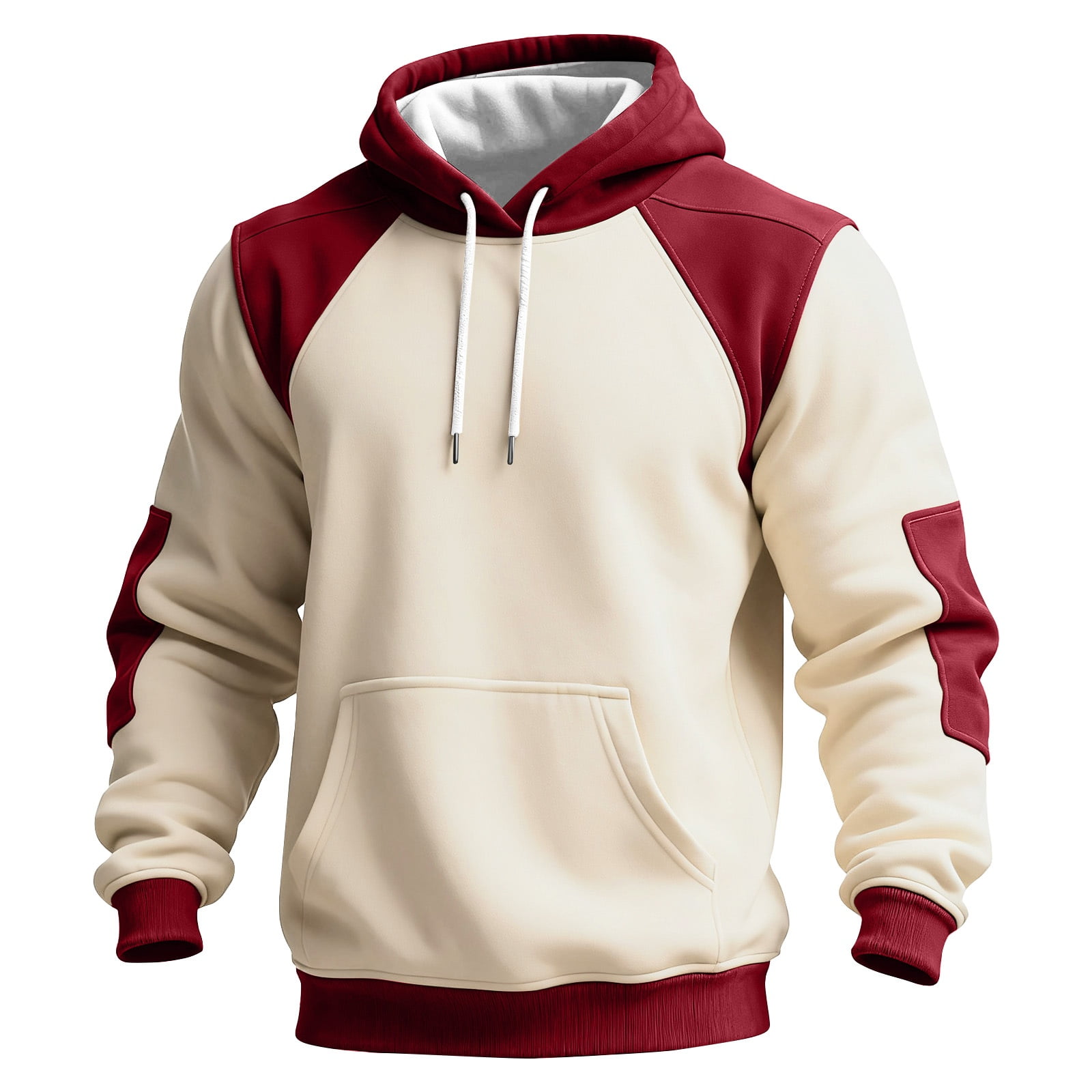 Domuza Men's Hoodie Pullover Fleece Long Sleeve Contrast Color ...