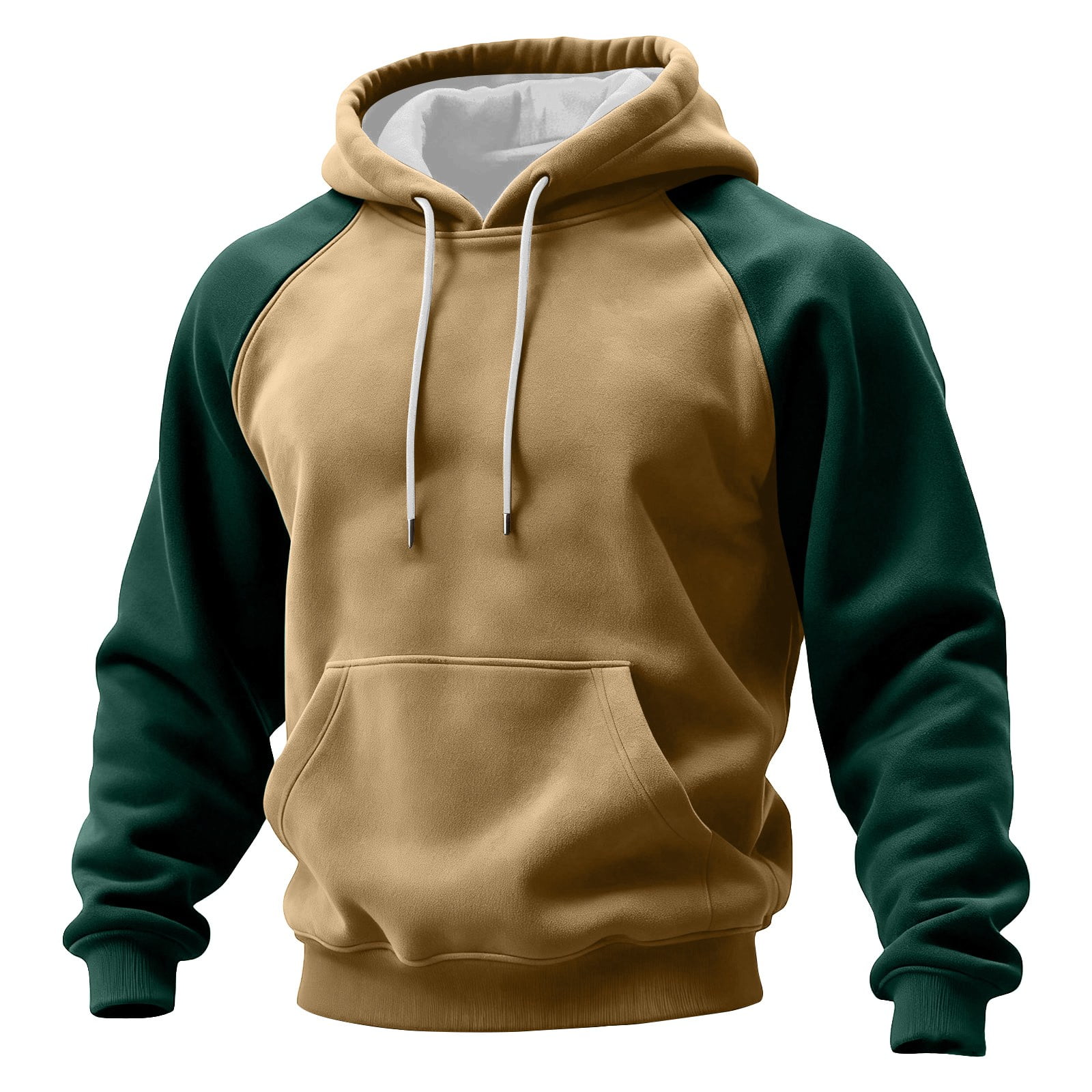 Domuza Men's Hoodie Pullover Long Sleeve Fleece Color Block Drawstring ...