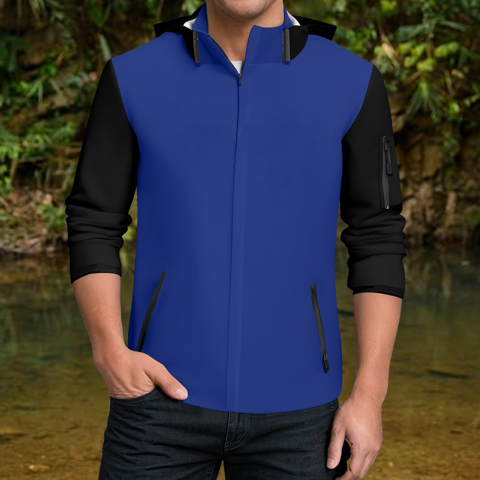 Domuza Men's Lightweight Jackets Waterproof Windproof Contrast Color ...