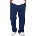 Domuza Mens Baggy Sweatpants Straight Wide Leg Open Bottom Drawstring ...