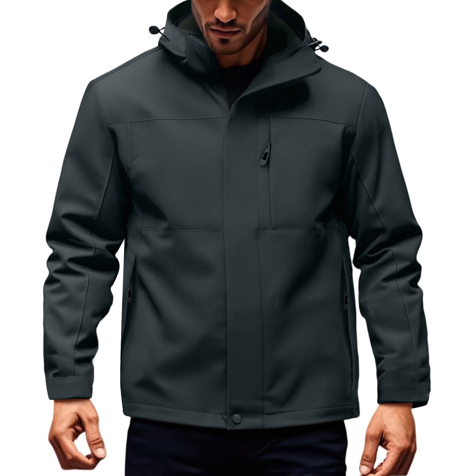 Domuza Mens Hooded Softshell Jacket Lightweight Waterproof Windbreaker ...