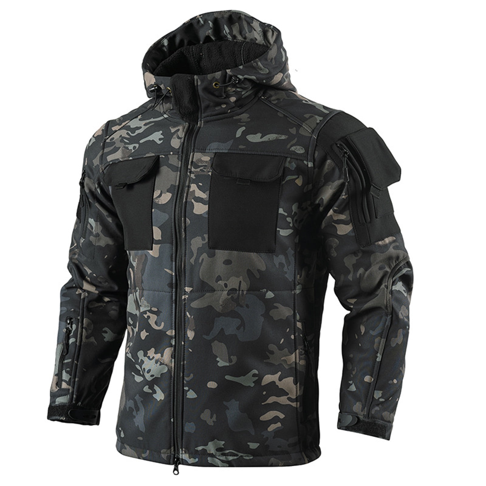 Domuza Mens Softshell Jacket Fleece Lined Water Resistant Windbreaker ...
