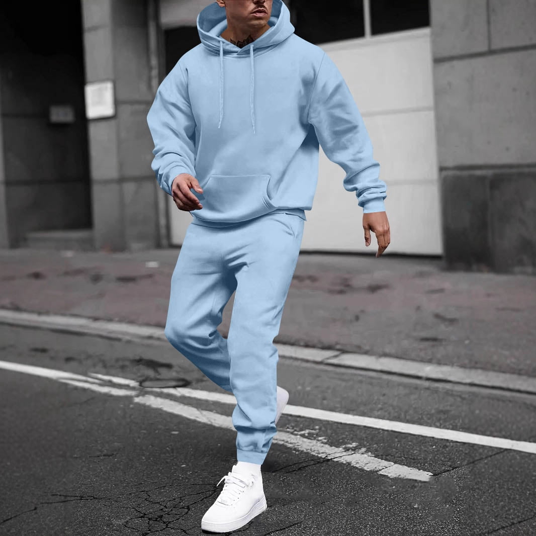 Domuza Mens Tracksuits 2 Piece Set Workout Casual Fleece Hooded ...