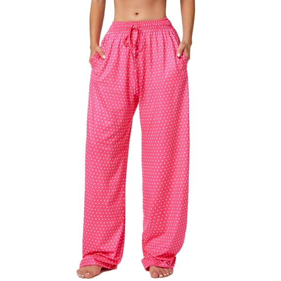 Domuza Pajamas Pants for Women Casual Comfy Soft Stretch Waist Straight ...