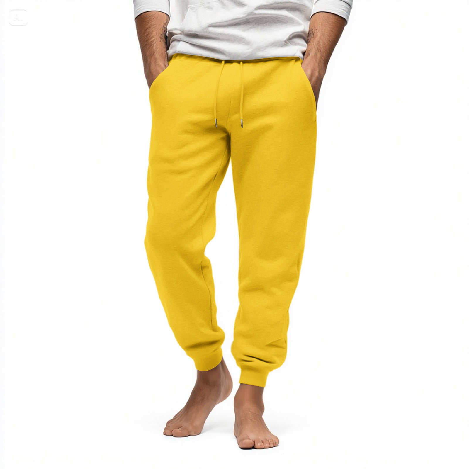 Domuza Sweatpants for Men Tapered Elastic Waist Drawstring Exercise Gym ...
