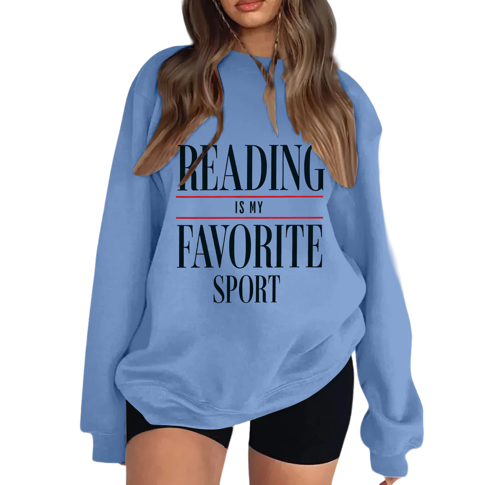 Domuza Sweatshirts for Women Reading Is My Favorite Sport Graphic Long ...