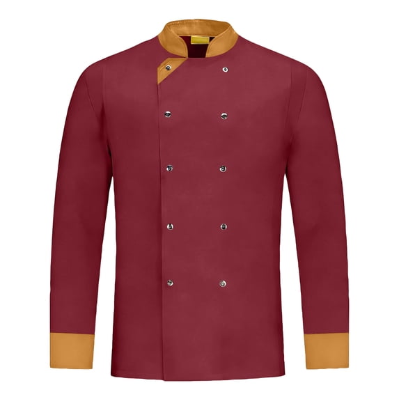Domuza Unisex Chef Coat Long Sleeve Classic Kitchen Restaurant Cooking ...