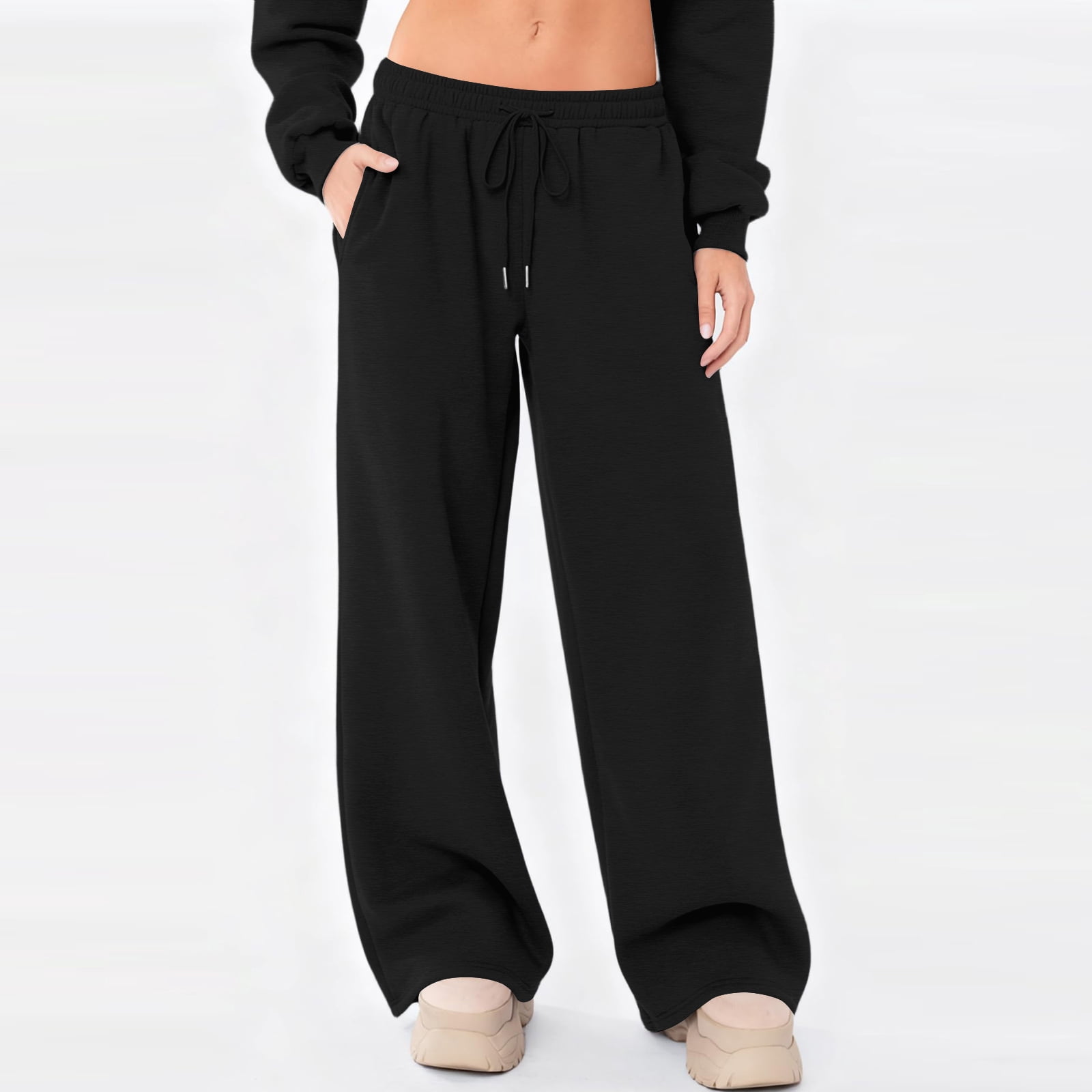 Domuza Wide Leg Sweatpants Women Baggy High Waisted Cotton Sweatpants ...