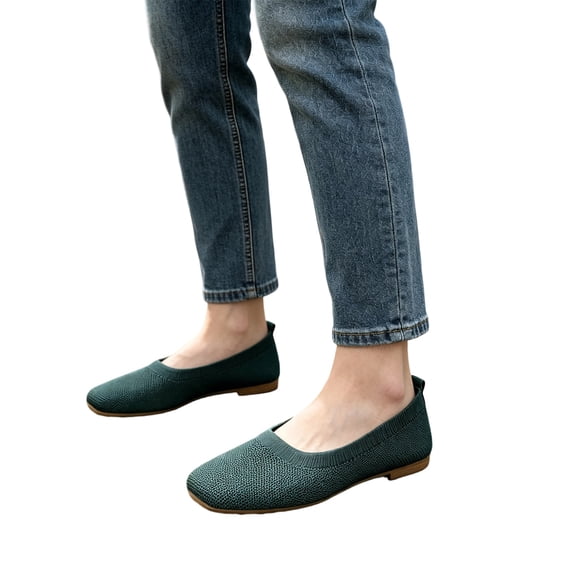 Domuza Women Flat Shoes Knitted Lightweight Slip-on Loafers 2026 summer ...