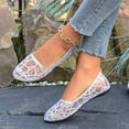Domuza Women's Sequins Lace Ballet Flats, Soft Flexible Non-Slip Flat ...
