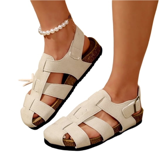 Domuza Women's knit flat gladiator sandals, a slip-on summer beach shoe ...