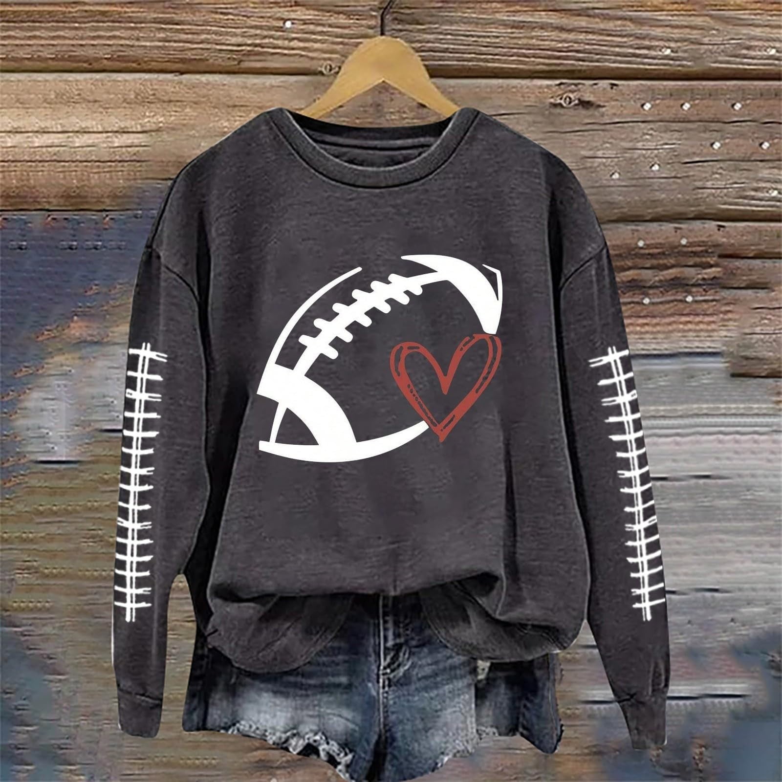 Domzest Football Hoodie Preppy Oversized Long Sleeve Sweatshirts Teen ...