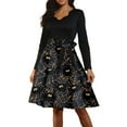Domzest Halloween Dresses for Women Fall Vintage Bloody Printed Long ...