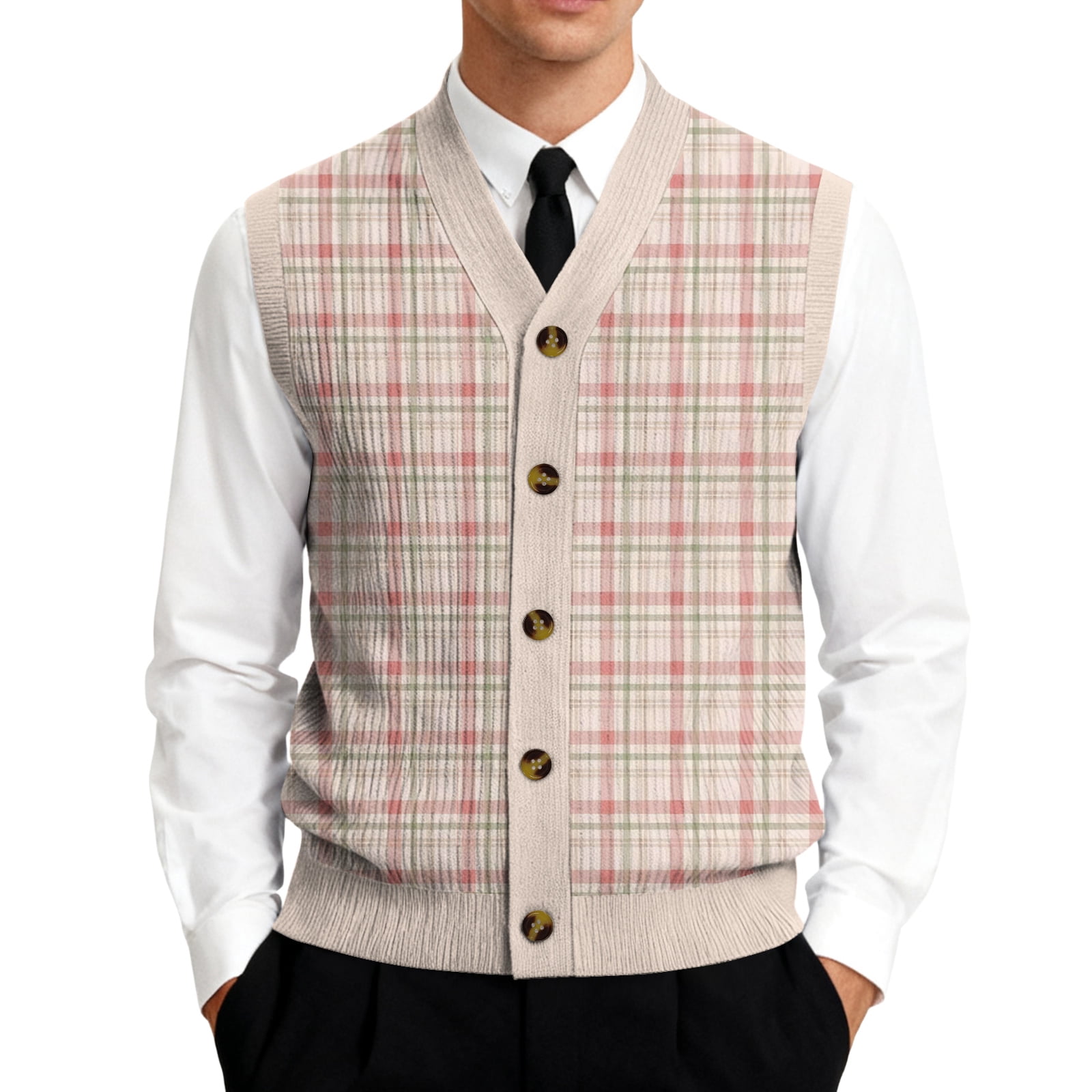 Domzest Men Sweater Slim Sleeveless V Neck Sweater Vests Comfort ...