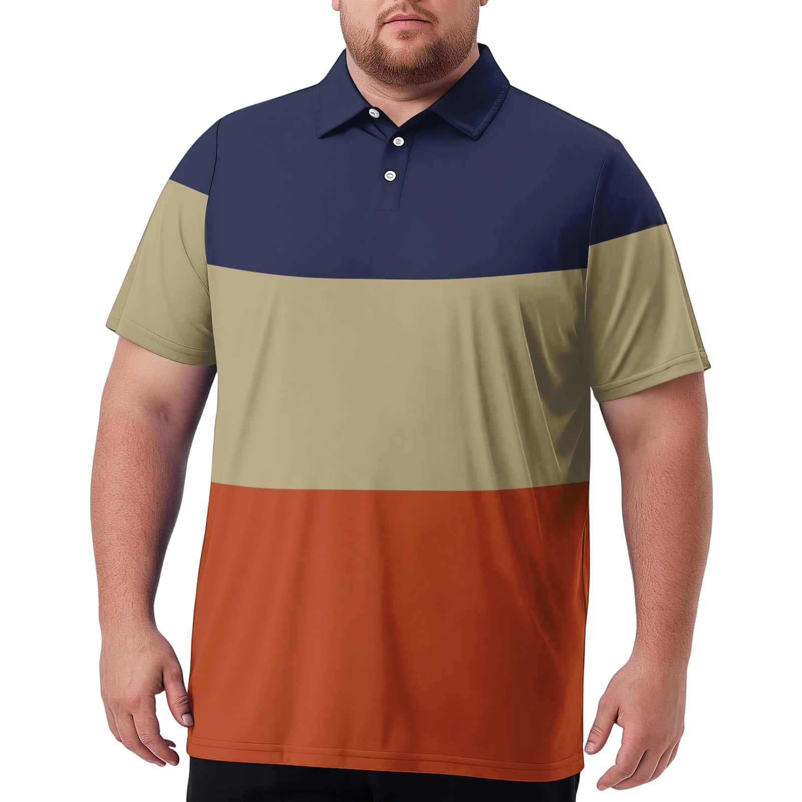 Domzest Men's Big and Tall Polo Shirts Short Sleeve Moisture Wicking ...